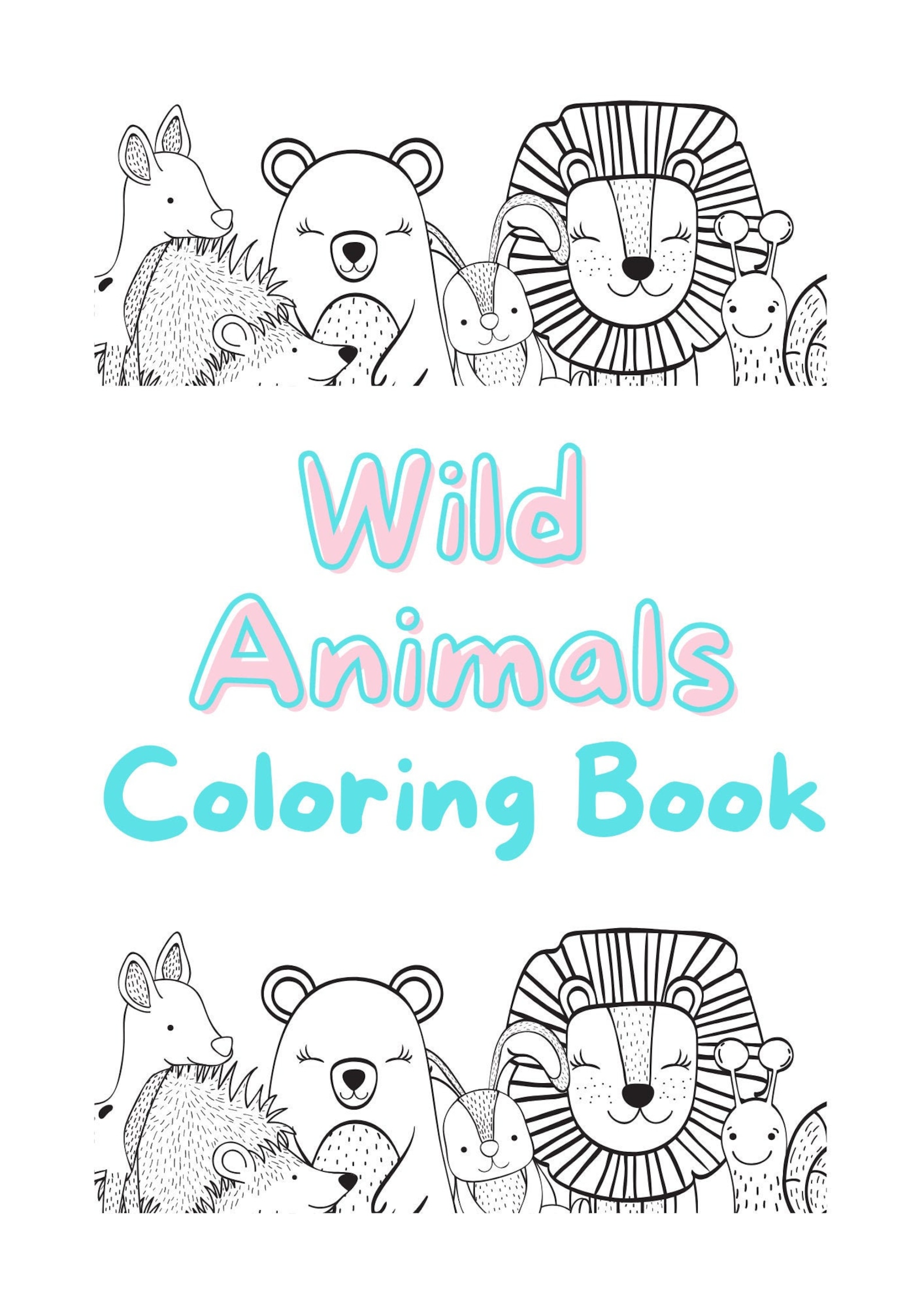 Wild Animals Coloring Book Printable Coloring Book - Etsy
