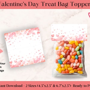 Valentines Day Treat Bag Topper, Happy Valentines Gift Topper ...