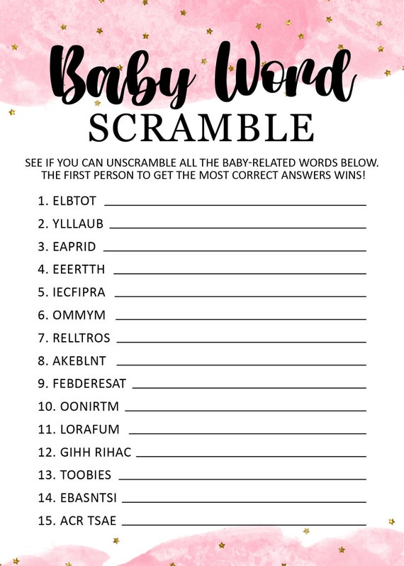 Baby Shower Scramble Printable Game