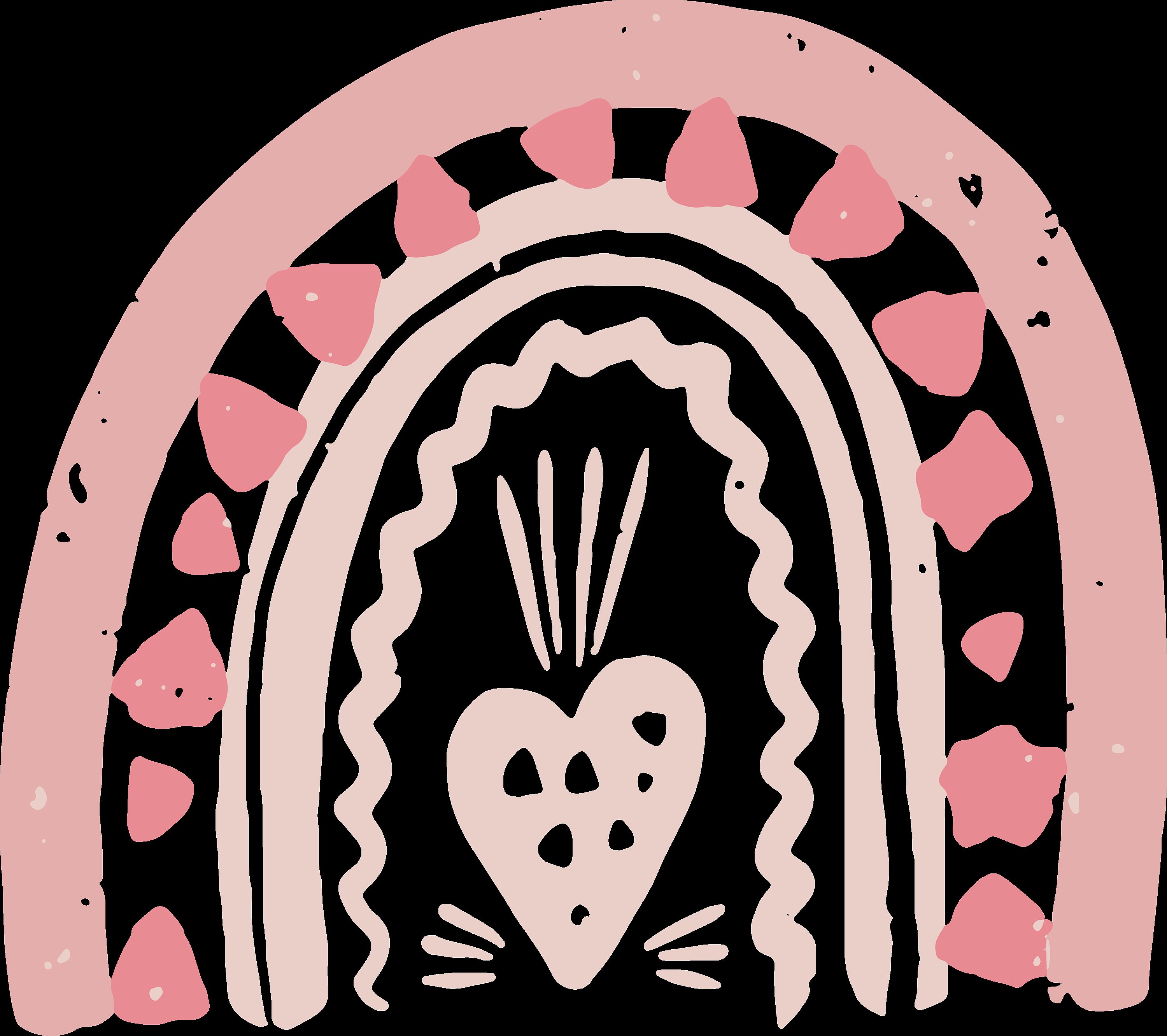 Boho Rainbows, Pink Boho Rainbows, Pink Rainbow Clipart, Boho Clipart ...