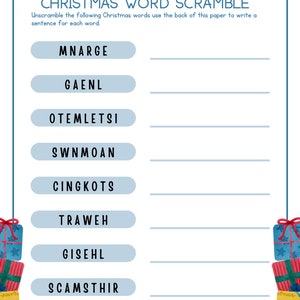 Kids Christmas Activity Pages, Word Search, Printable Kids Christmas ...