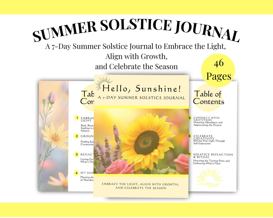 7-day Summer Solstice Journal PDF | Mindful Seasonal Reflection ...