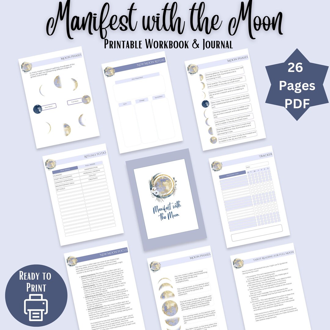 Manifest With the Moon Printable Workbook and Journal | Instant ...