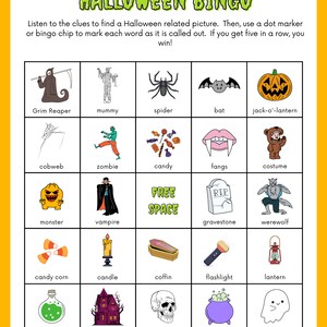 Halloween Bingo, Halloween Bingo for Kids, Kids Halloween Game ...