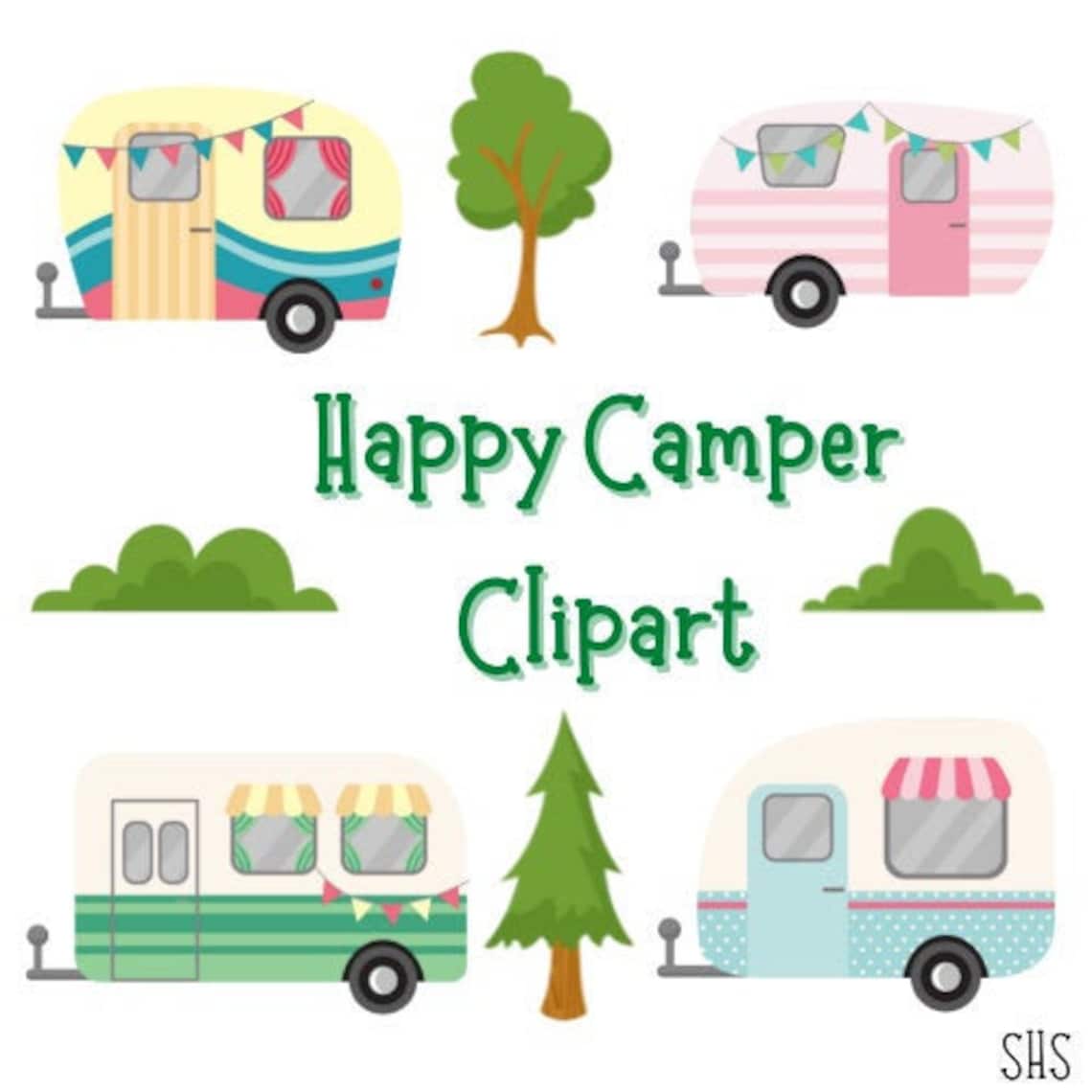 Camper Clip Art Happy Camper Happy Camper Clipart Clipart | Etsy