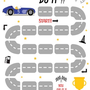 Printable Race Car Reward Chart | Race Car Kids Behavior Chart ...