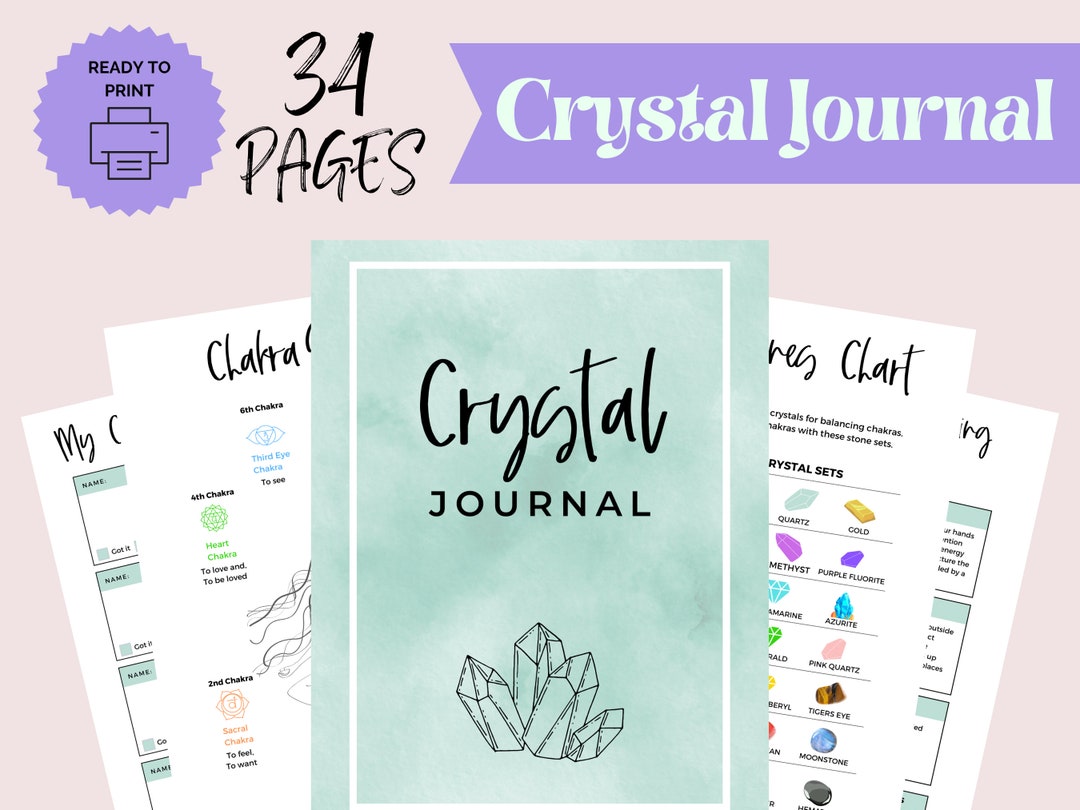 Printable Crystal Journal Workbook | Crystal Healing Tracker | Chakra ...