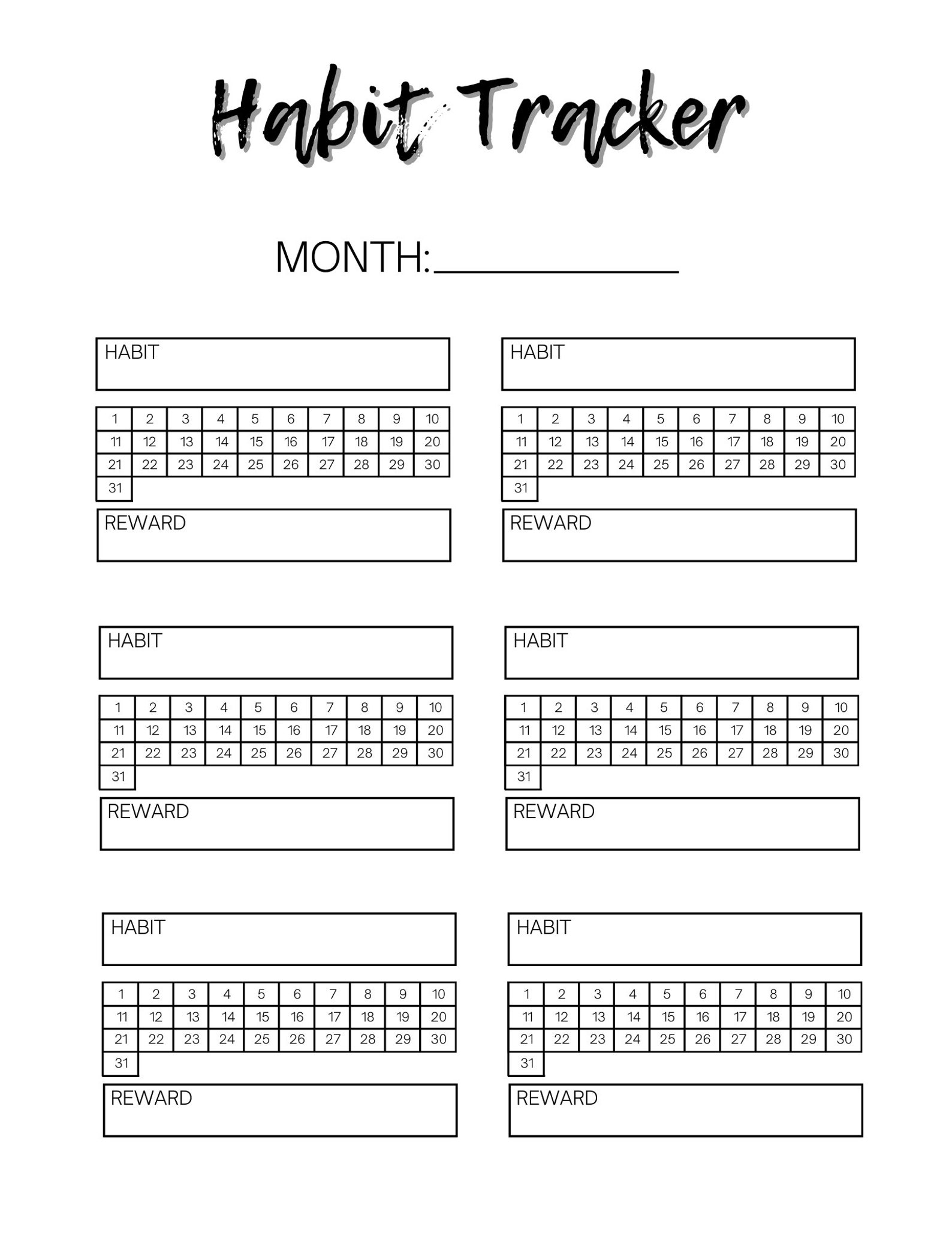 Habit Tracker, Habit Tracker Bundle, Printable Habit Tracker, Printable ...