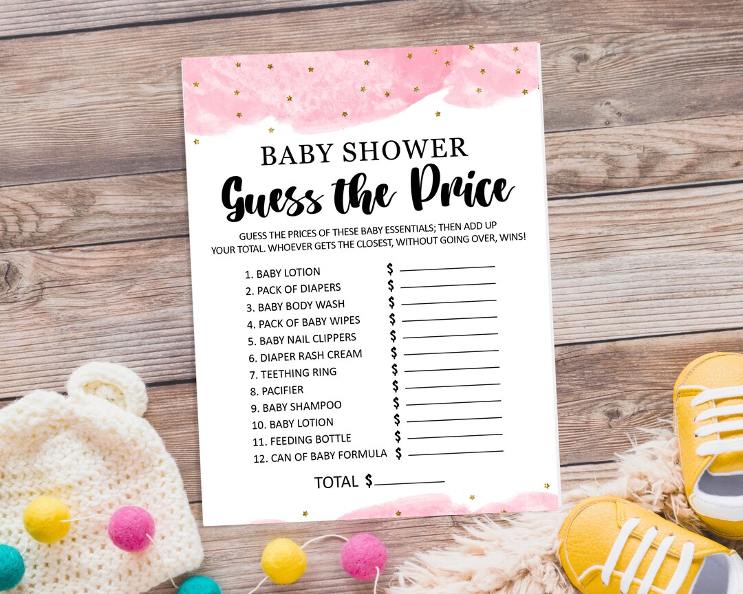 Guess the Price Baby Shower Game, Baby Shower Game Printable, Baby ...