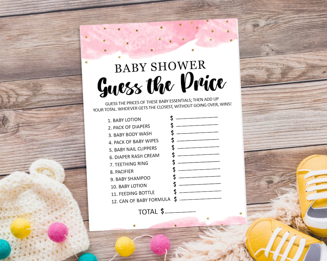 Guess the Price Baby Shower Game, Baby Shower Game Printable, Baby ...