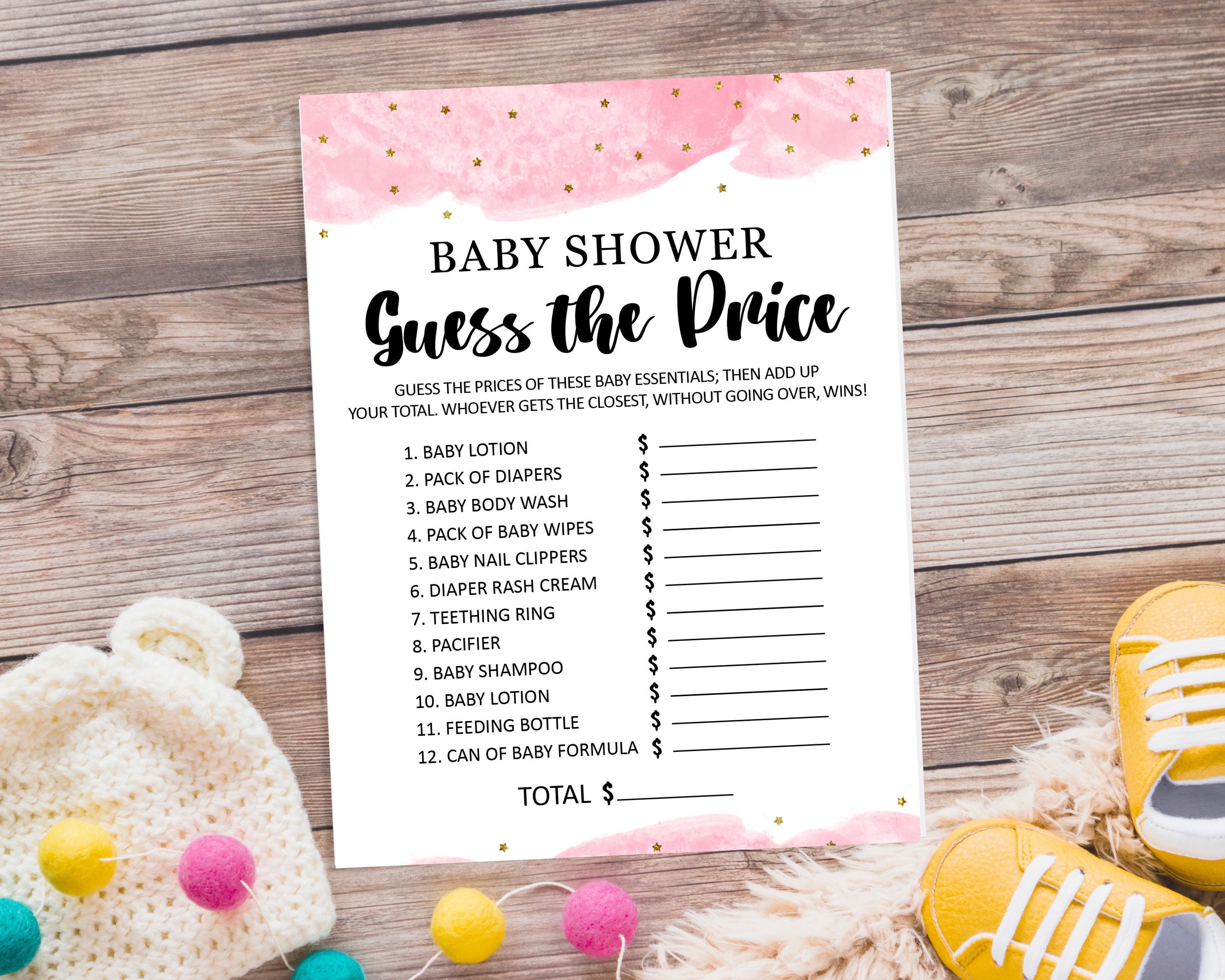 Guess the Price Baby Shower Game, Baby Shower Game Printable, Baby ... Guess the Price Baby Shower Game, Baby Shower Game Printable, Baby ...