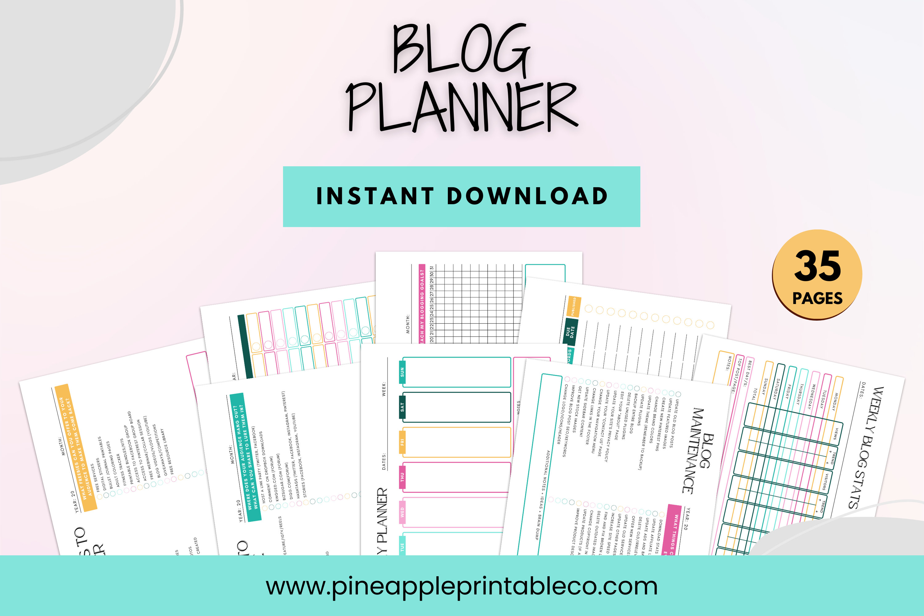 Blog Planner | Blogging Planner | Planner for Bloggers | Blog Branding ...