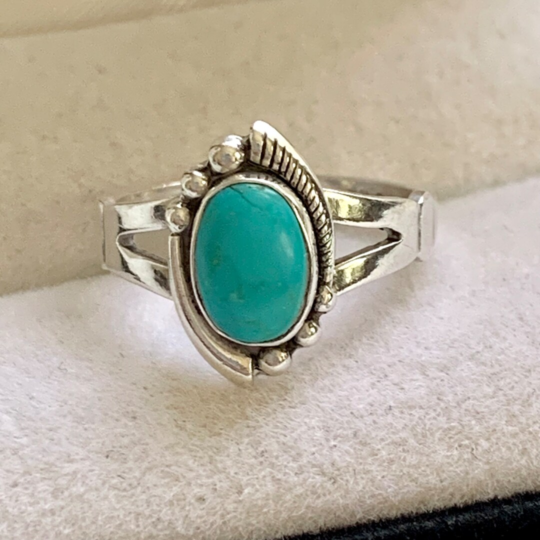 Bell Trading Post Turquoise Stone Sterling Silver Ring - Etsy