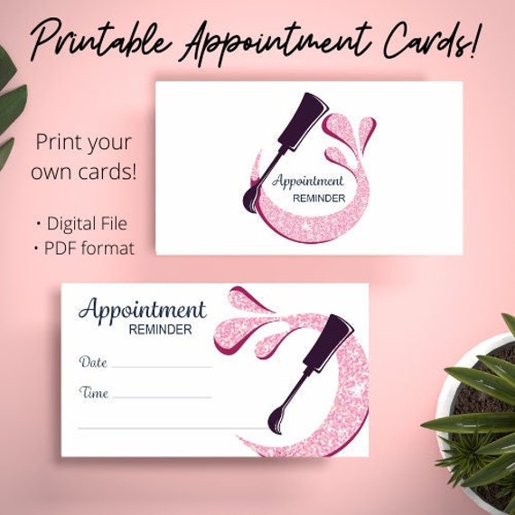 Printable Appointment Card DIY Appointment Reminder Pink - Etsy