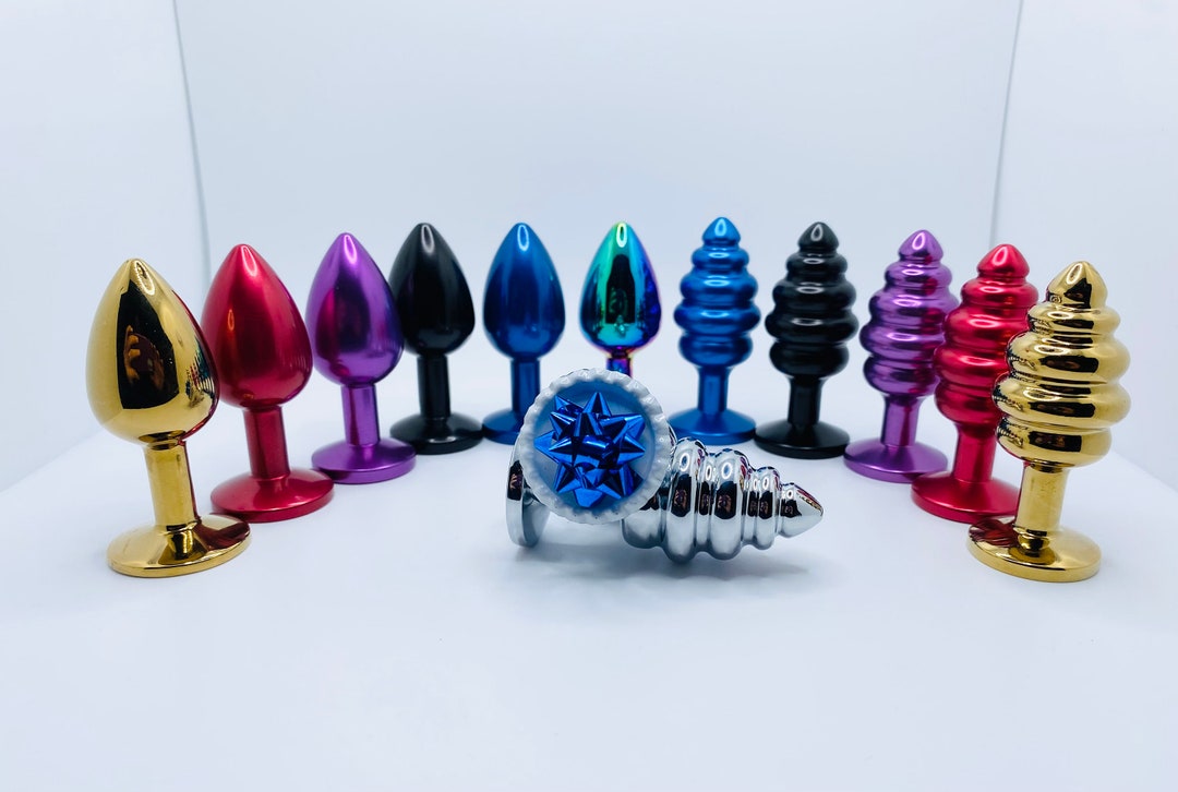 Unwrap My Package Butt Plug Mature Custom Butt Plug Small or Medium Smooth or Ribbed Silver Gold ...