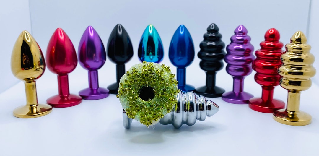 Green Donut Butt Plug Mature Custom Butt Plug Small or Medium Smooth or Ribbed Silver Gold Red ...