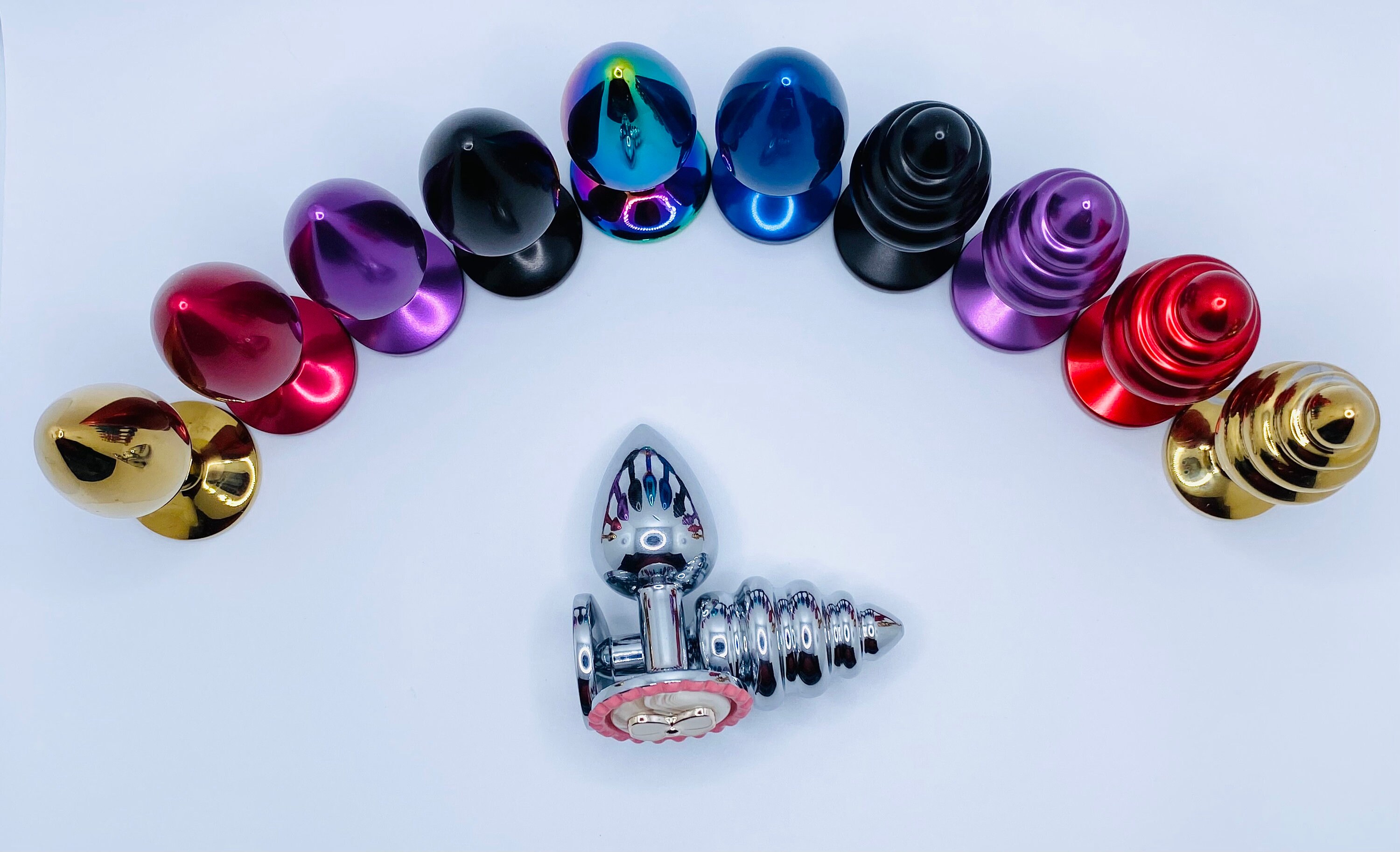 Pretty Little Bow Butt Plug Mature Custom Butt Plug Small or Medium Smooth or Ribbed Silver Gold ...