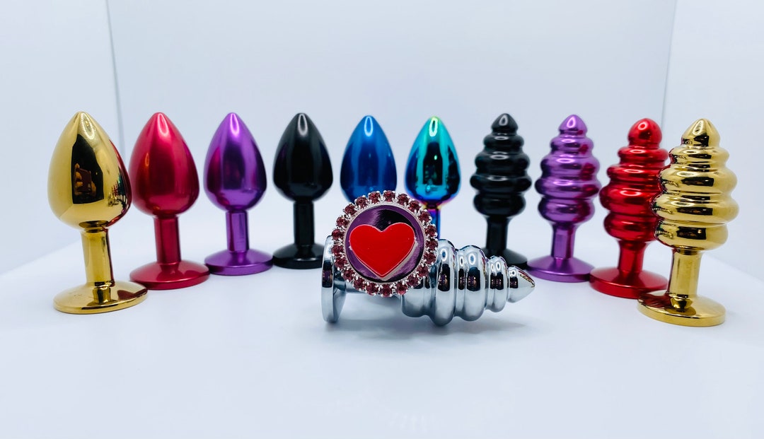 Valentine Heart Butt Plug Mature Custom Butt Plug Small or Medium Smooth or Ribbed Silver Gold ...