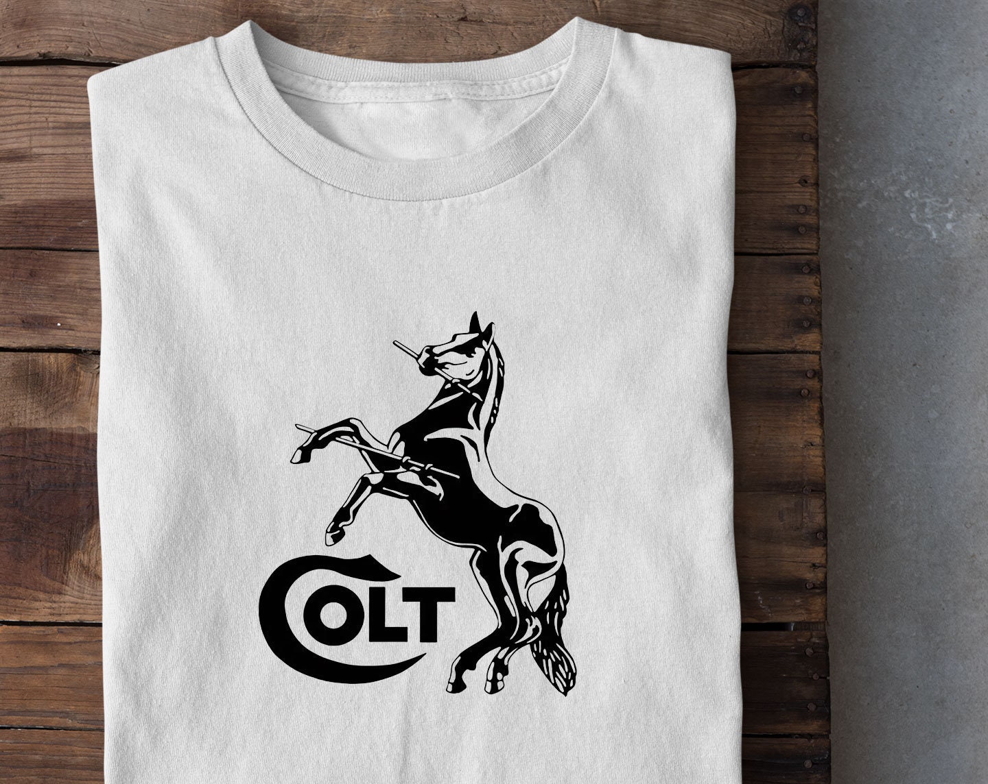 Colt Firearms Gun Logo T-shirt Size S-3XL Designed & Sold By Emma Davidson