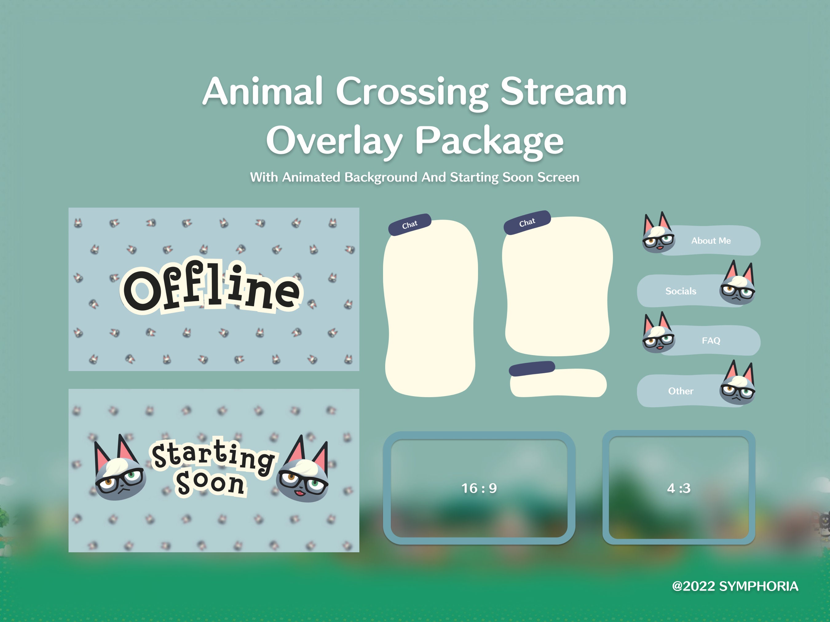 Animal Crossing New Horizon Inspired Twitch Overlay Pack Raymond ...