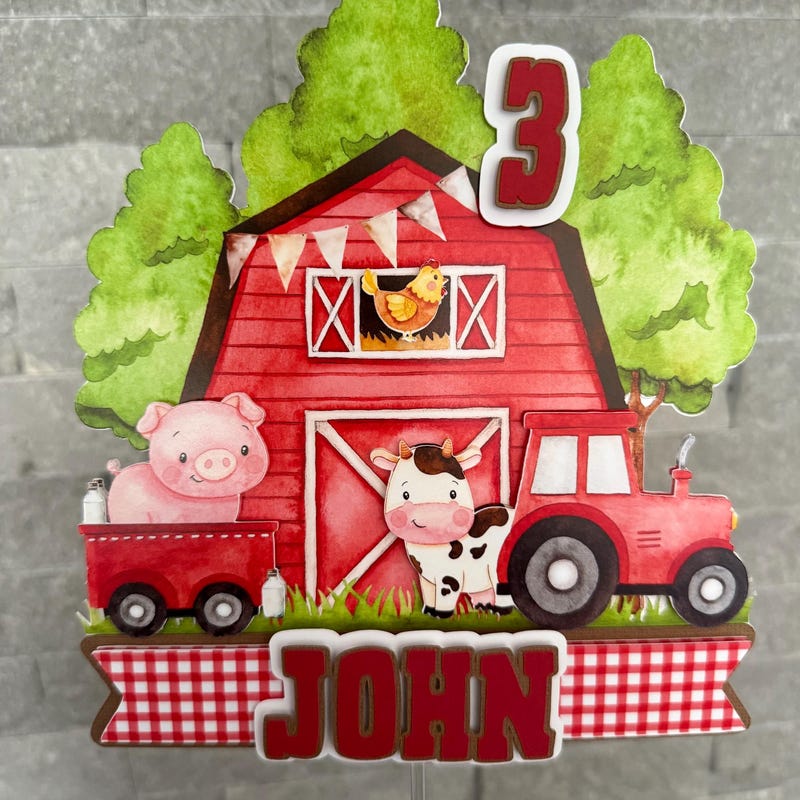 Farm Cake Topper - Etsy