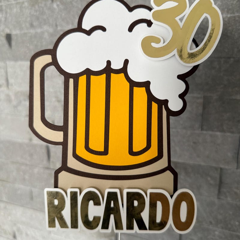 Beer Cake Topper - Etsy