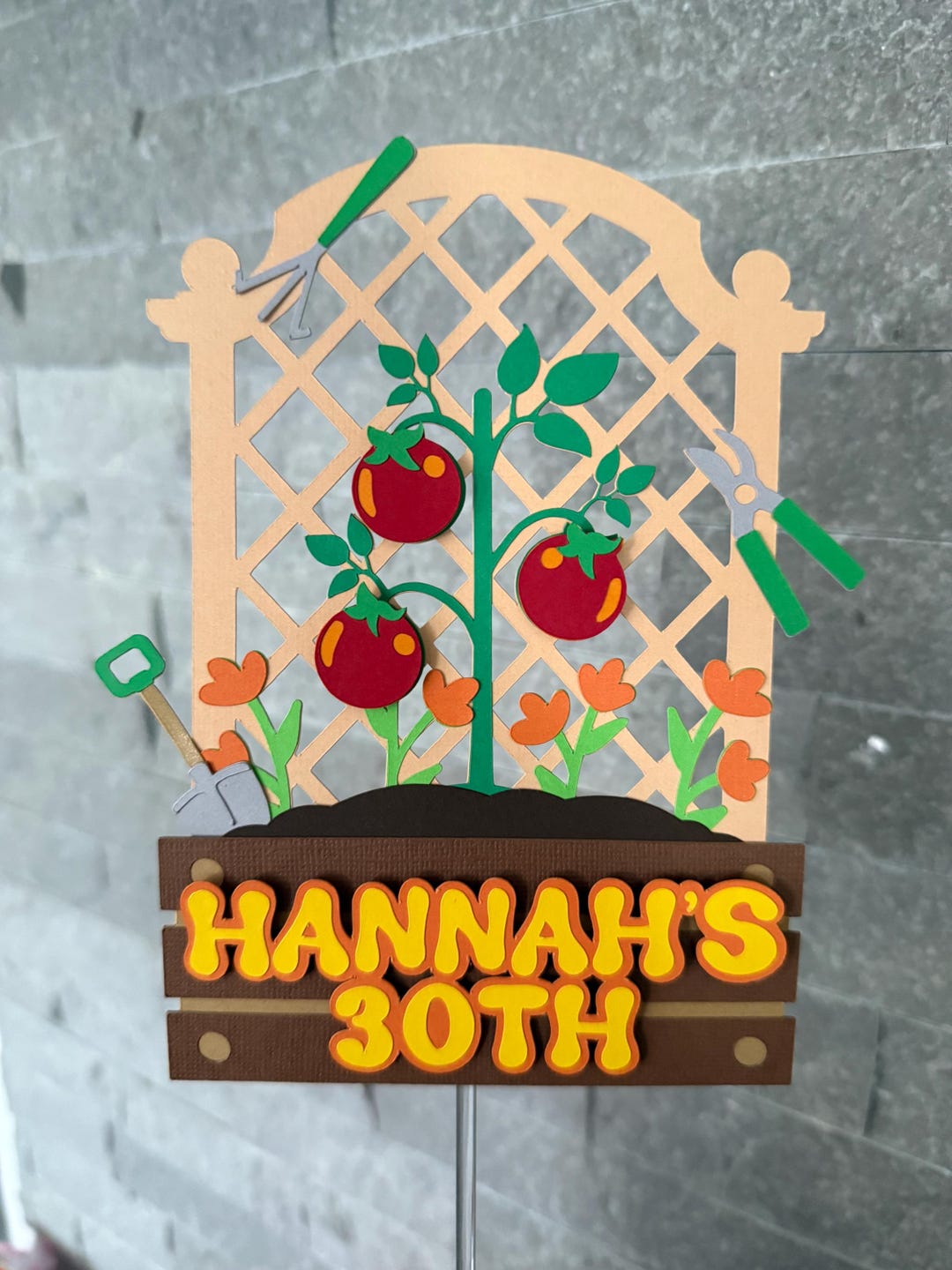 Garden Cake Topper, Gardening Cake Topper, Vegetable Cake Topper ...