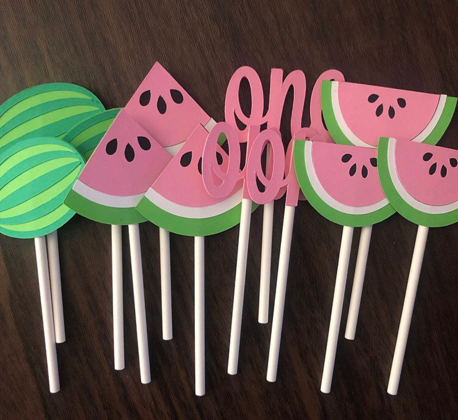 Pink Watermelon Cupcake Toppers Watermelon Cupcake Toppers - Etsy
