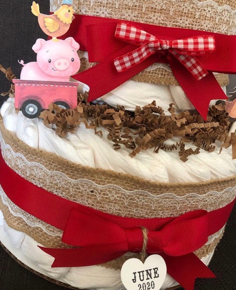 Barn Diaper Cake Farm Diaper Cake Red Barn Diaper Cake | Etsy