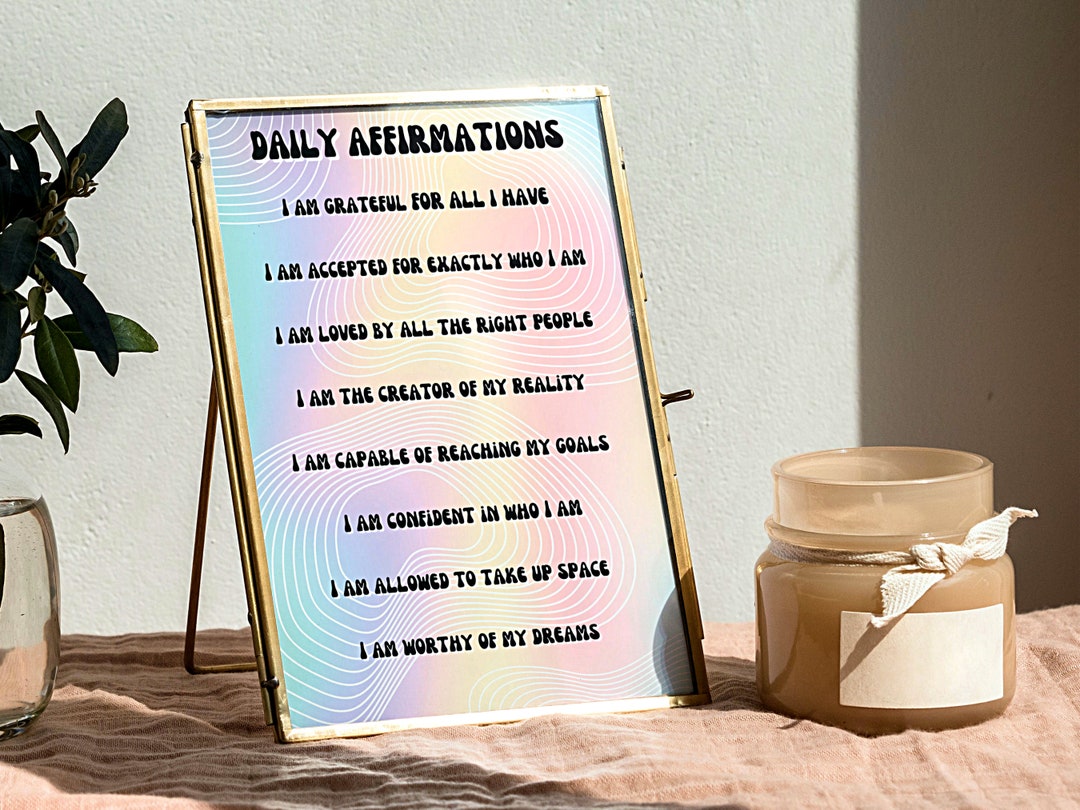 Daily Affirmations Wall Art Printable Digital Download Home Decor - Etsy