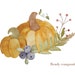 Watercolor Thanksgiving Clipart, Holiday Turkey PNG, Pumpkin Pie ...