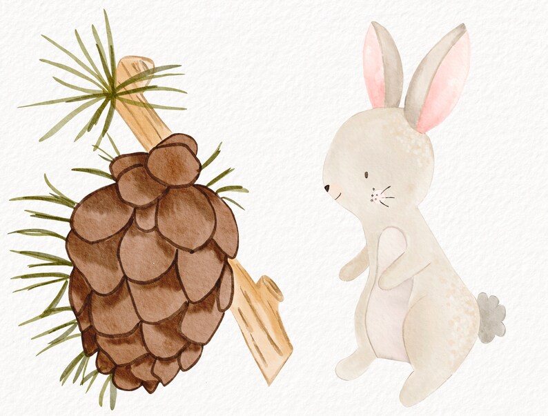 Forest Cute Animals Watercolor Clipart Woodland Animals - Etsy