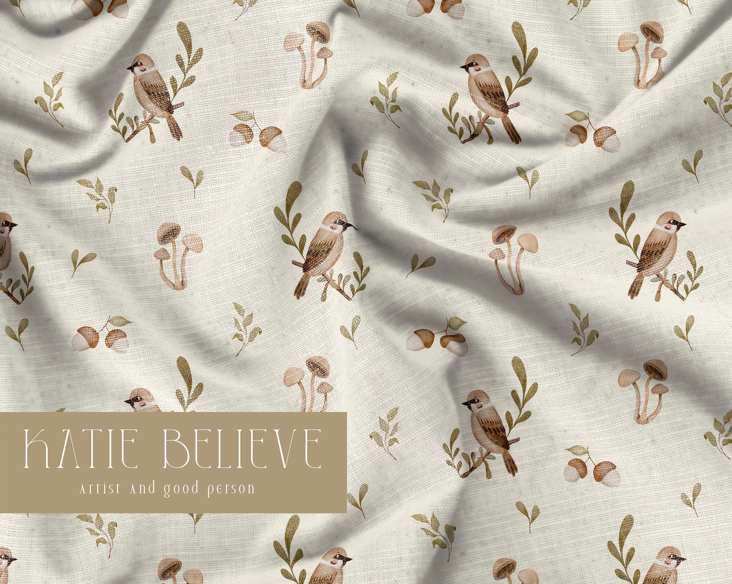 Sparrow Bird Non Exclusive Seamless Pattern Design, Children's Fabric ...