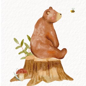 Bear Watercolor Clipart, Woodland Animals Nursery Png, Cute Bear ...