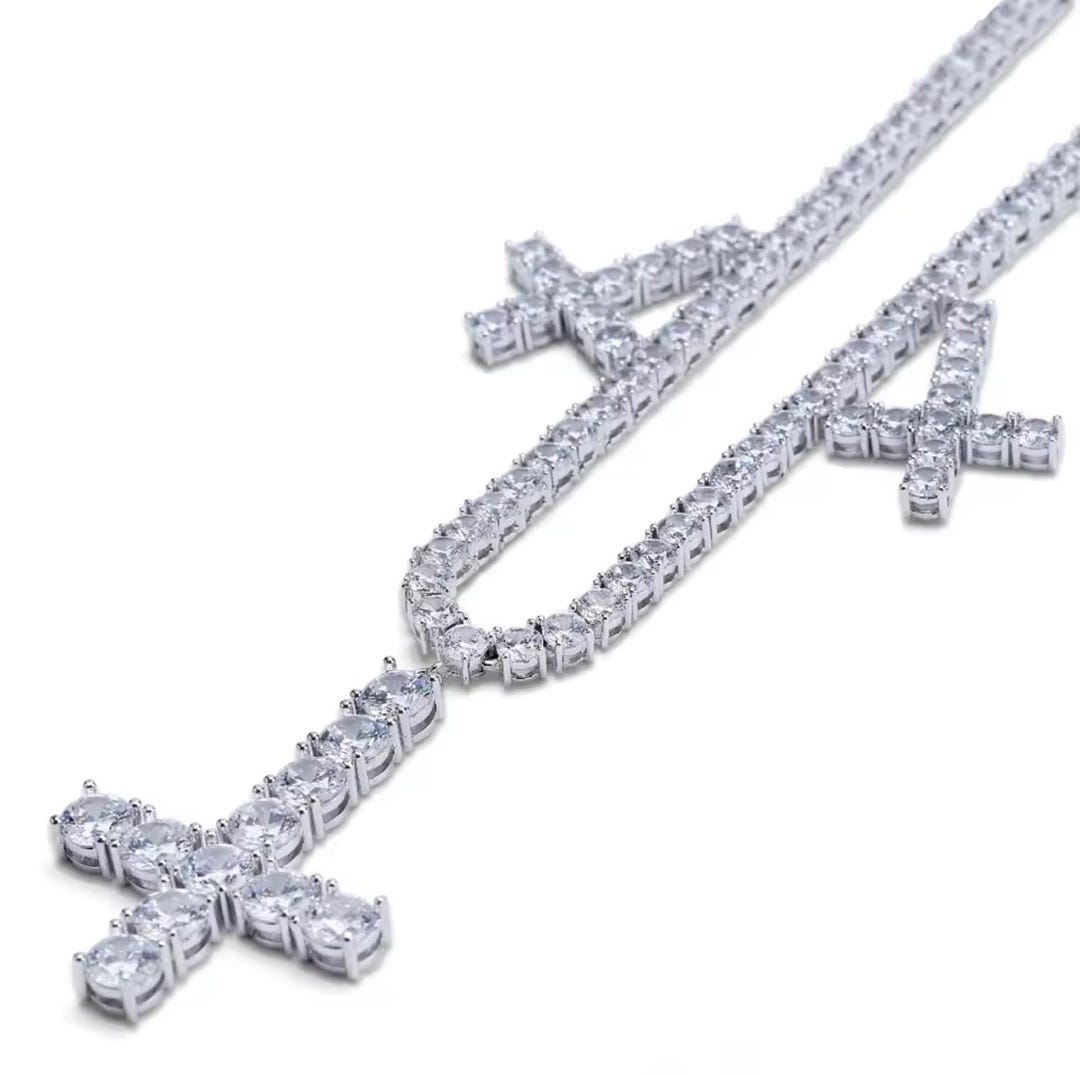 Iced Out Cross Necklace and Pendant Hip Hop Chain - Etsy