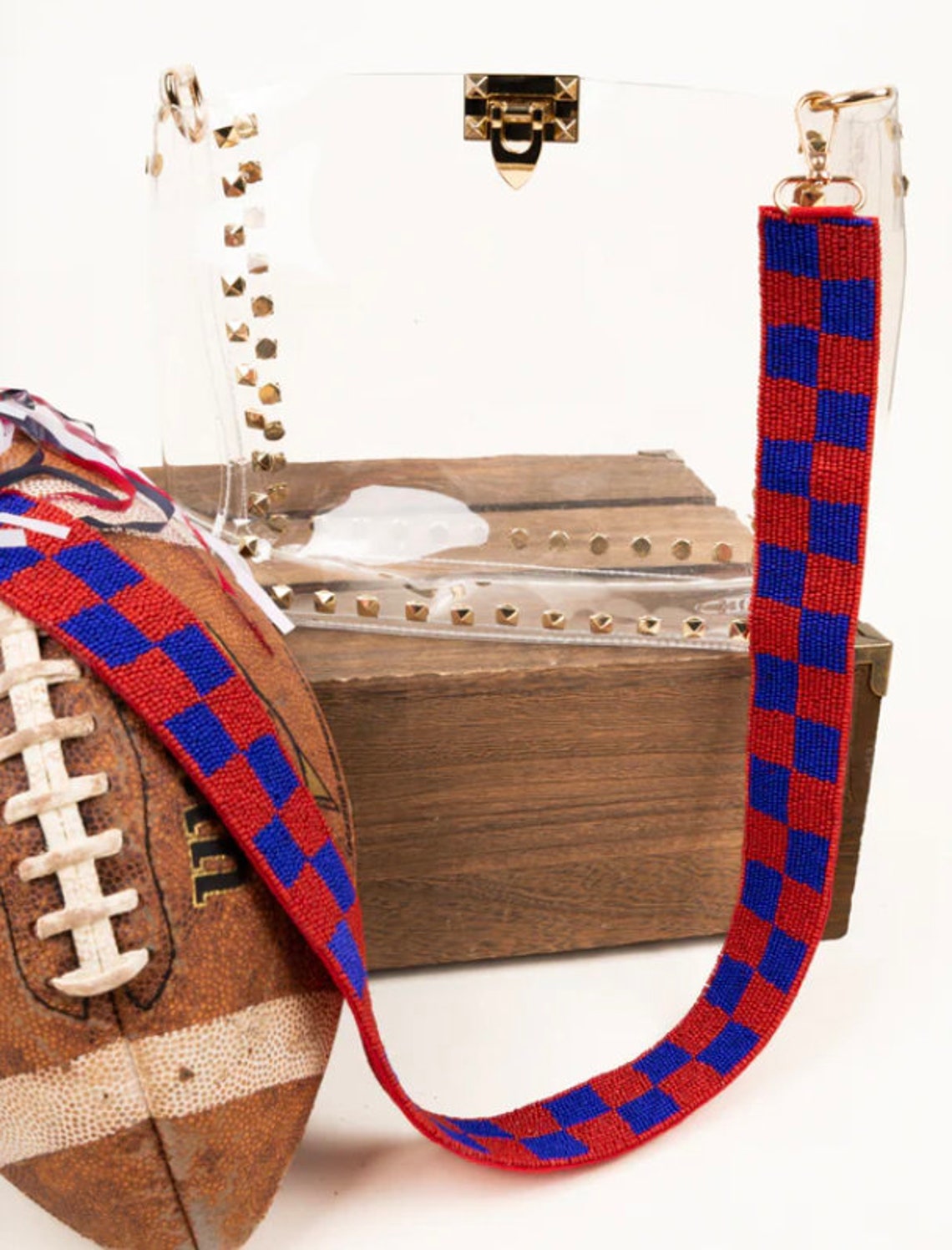 Red and Blue Check Seed Bead Strap - Etsy