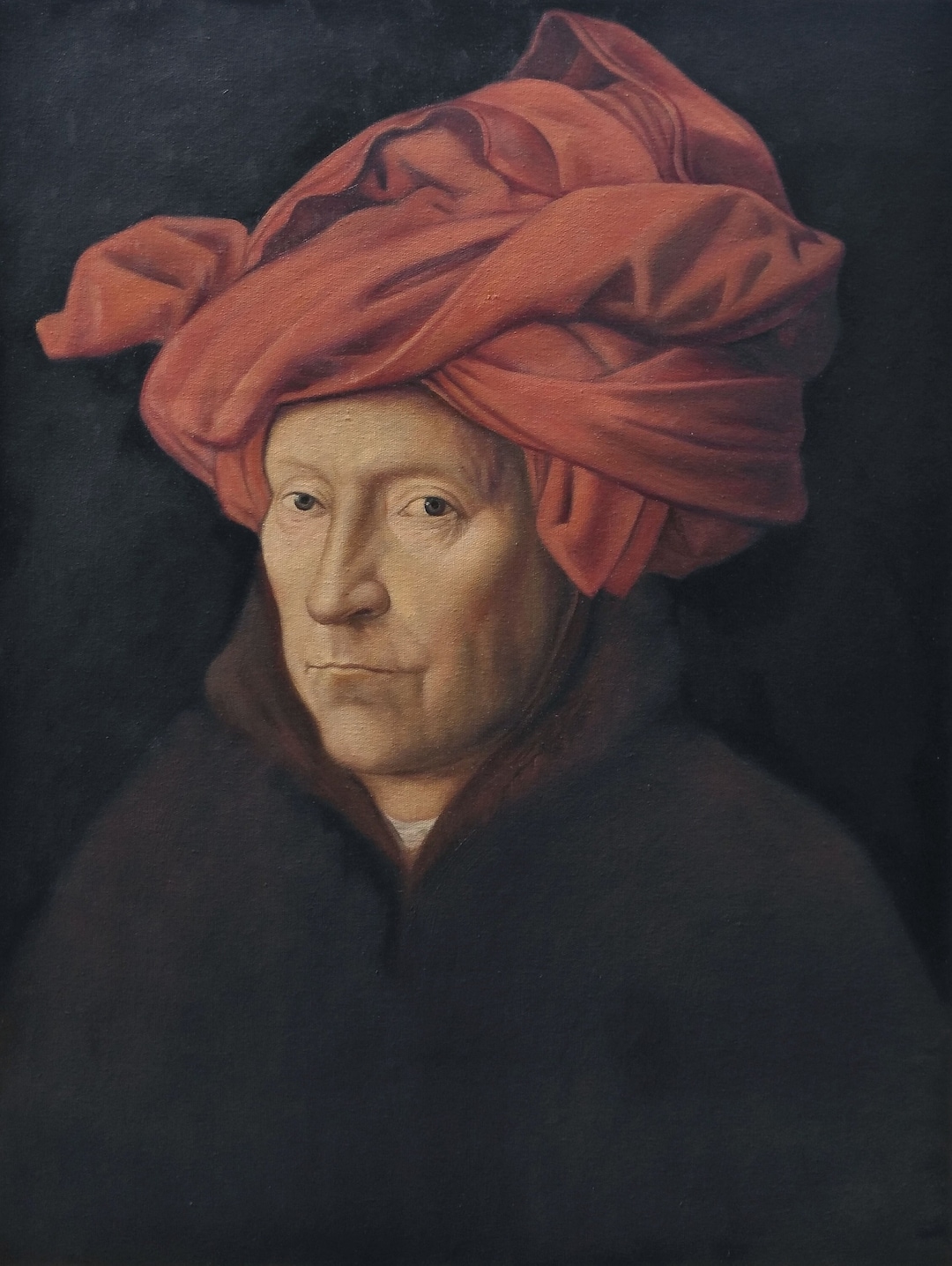 Jan Van Eyck Man With a Red Turban 60 X 80 Cm Portrait of a - Etsy