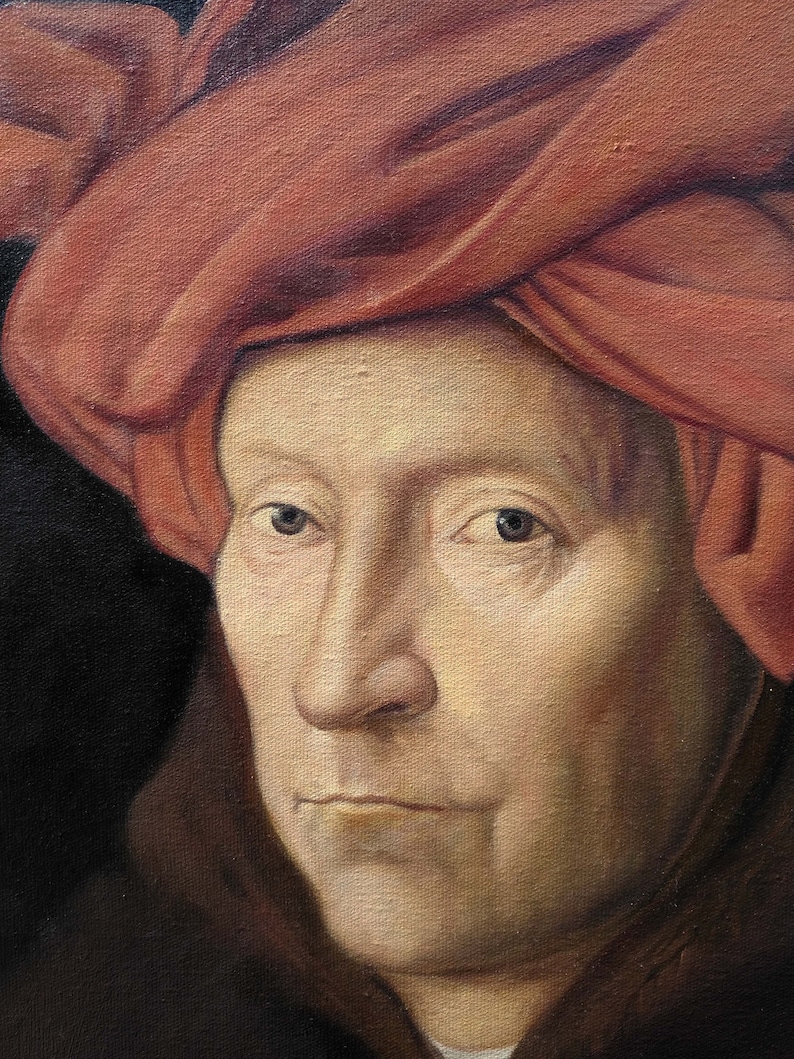 Jan Van Eyck - Man With a Red Turban 60 X 80 Cm Portrait of a Man ...