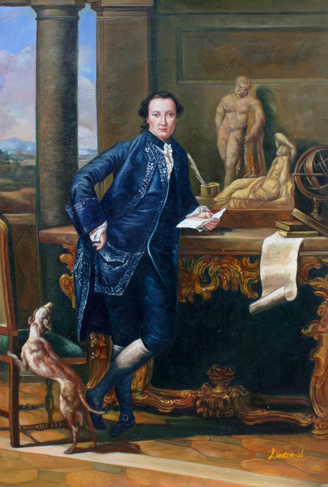 Pompeo Batoni Charles Joseph Crowle 60 X 90 Cm HANDMADE Oil on Canvas ...