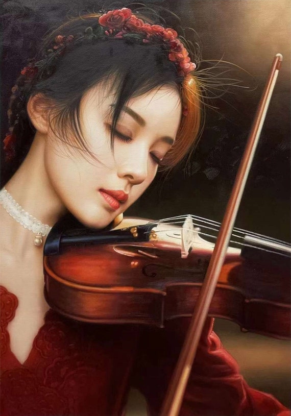Female Violinist Painting Female Violinist 34ght Jigsaw Puzzle