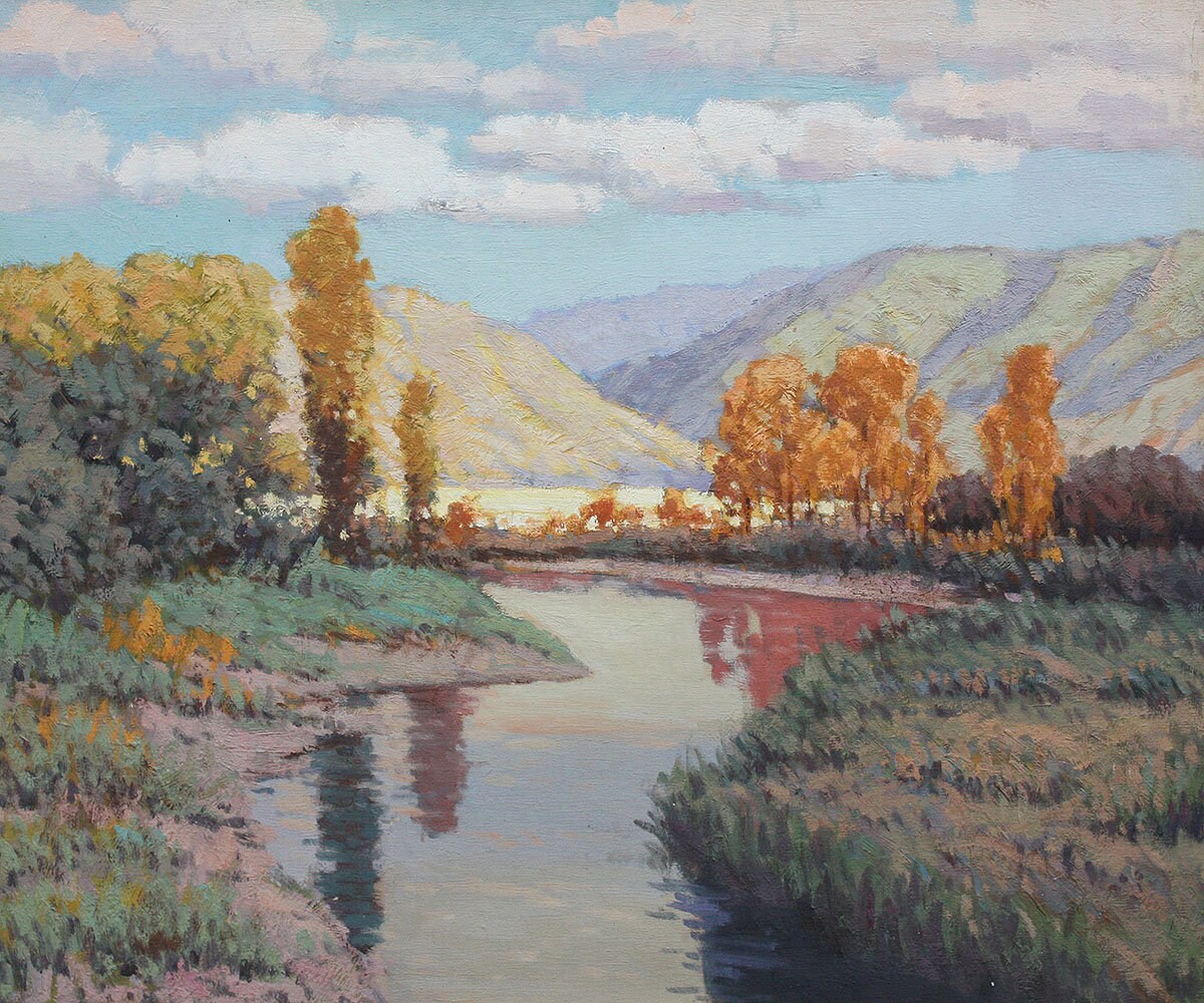 This Autumn 52 X 64 Cm ORIGINAL Unique Tableau Landscape Art Handmade ...