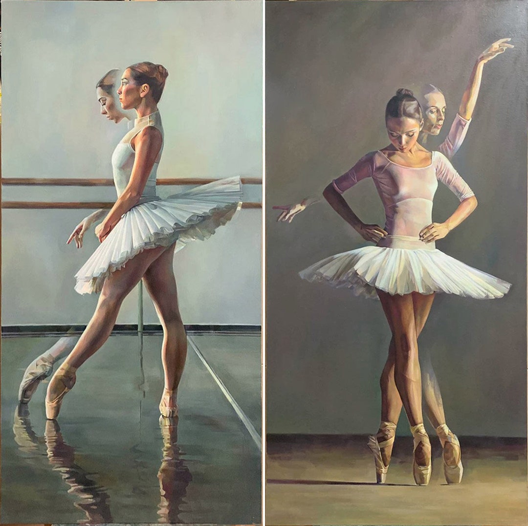 Ballerina 50 X 100 Cm Ballet Dancer Ballet Dancing ORIGINAL Unique Oil ...