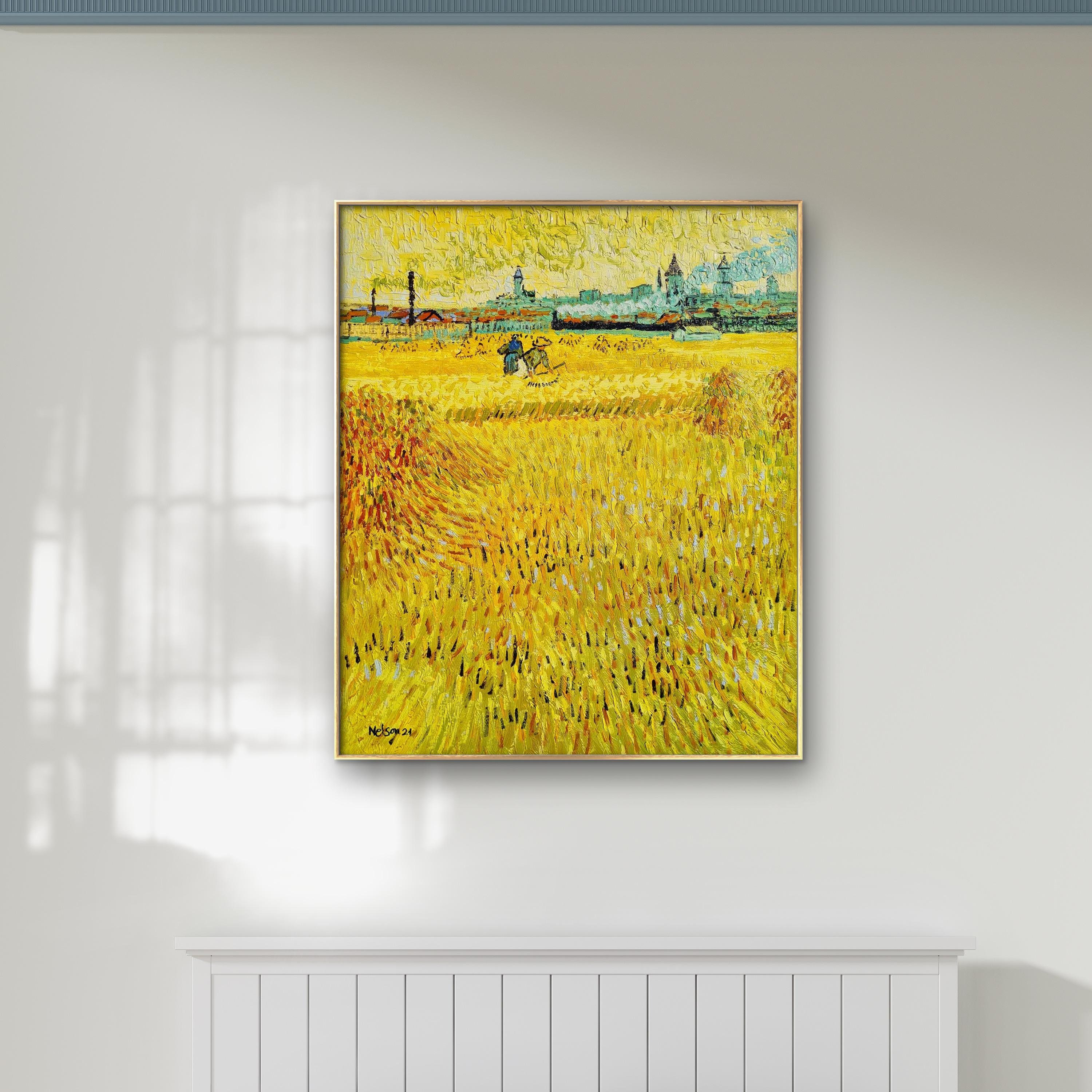 Vincent Van Gogh - Wheatfield With a View of Arles 50 X 60 Cm Oil ...