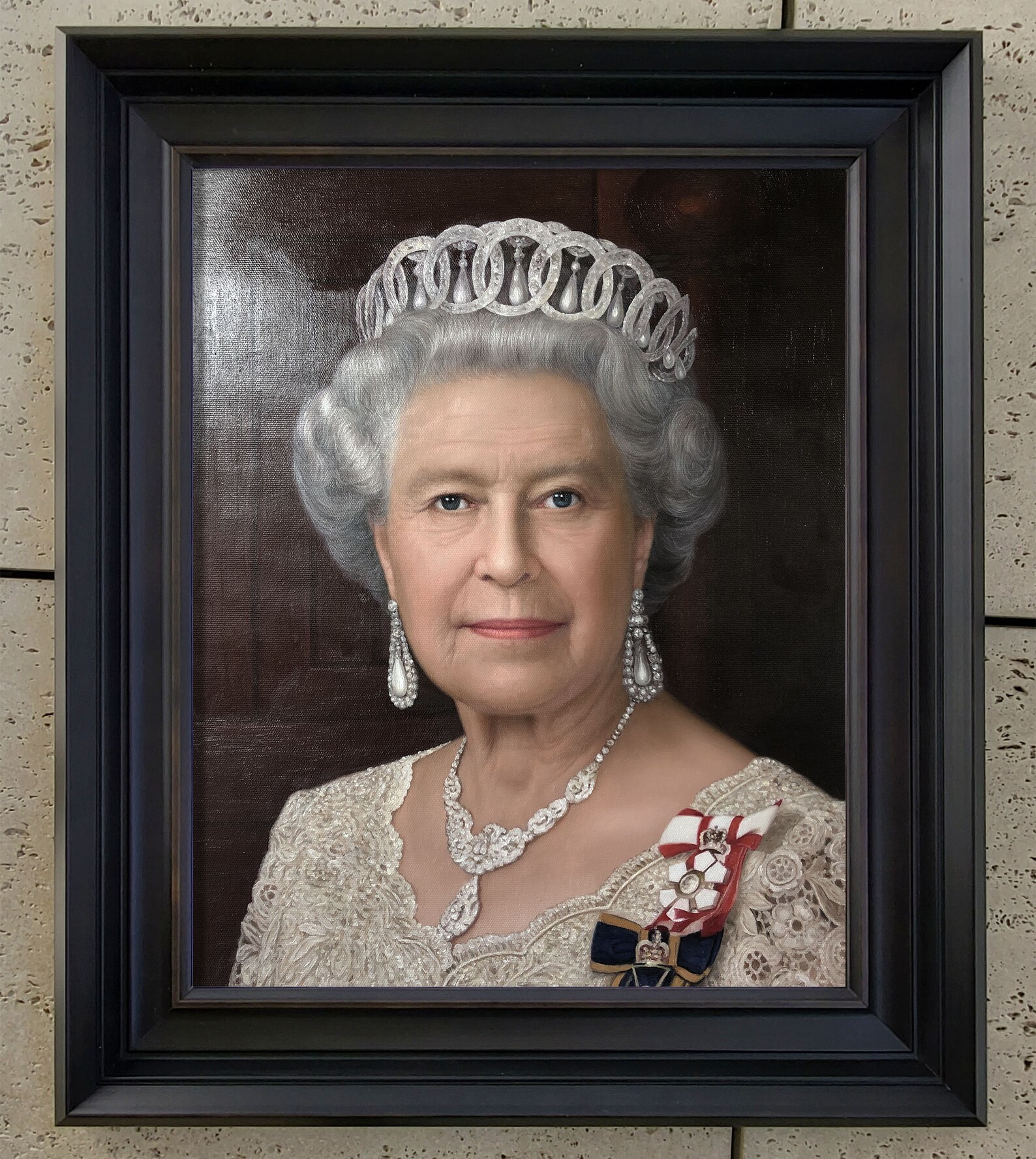 Portrait of Queen Elizabeth II., HANDMADE Oil on Canvas Premium Quality ...
