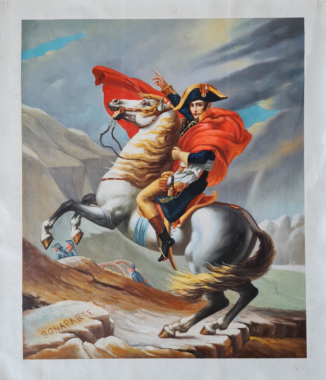 Jacques-louis David Napoléon Crossing the Alpes HANDMADE Oil on Canvas ...
