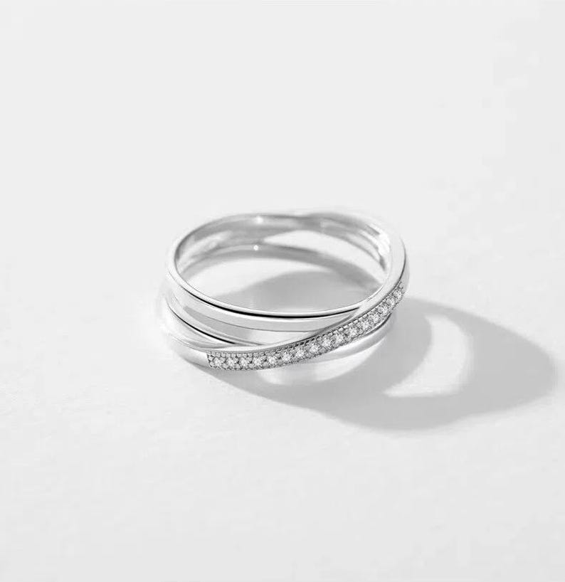 Silvering Tangled Special Irregular Design Ring Gift for Her Engagement ...