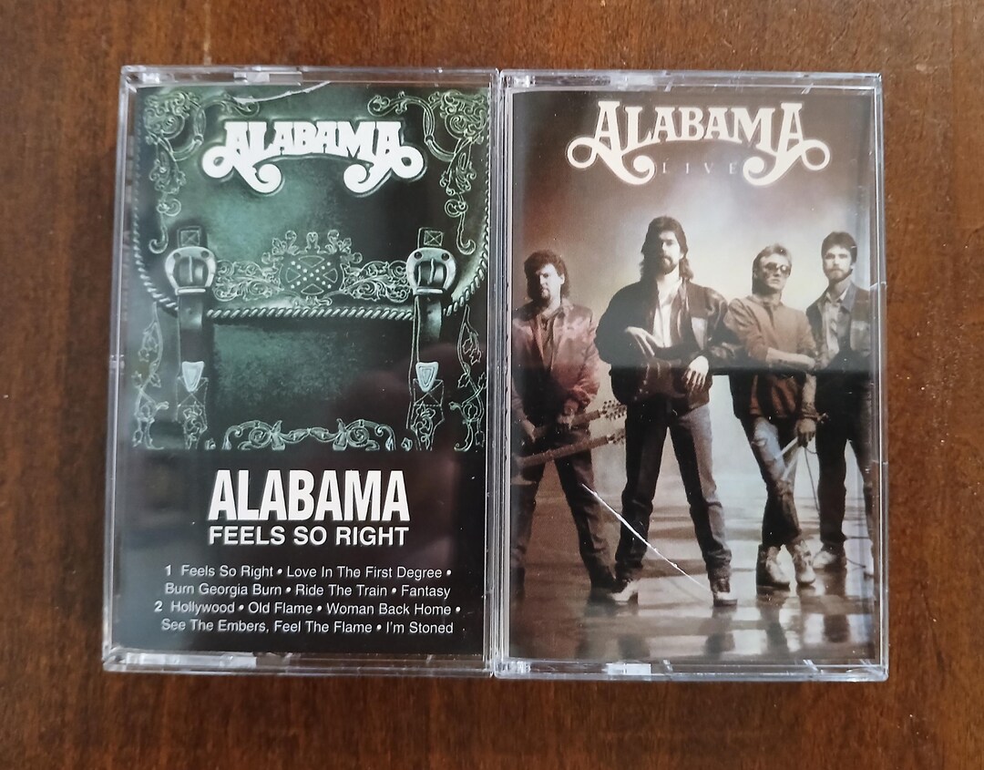 Alabama Feels so Right and LIVE Vintage Cassette Tapes Pair Classic ...
