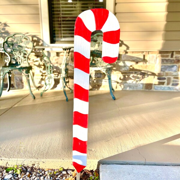 Wood Candy Cane Yard Decorations - Etsy