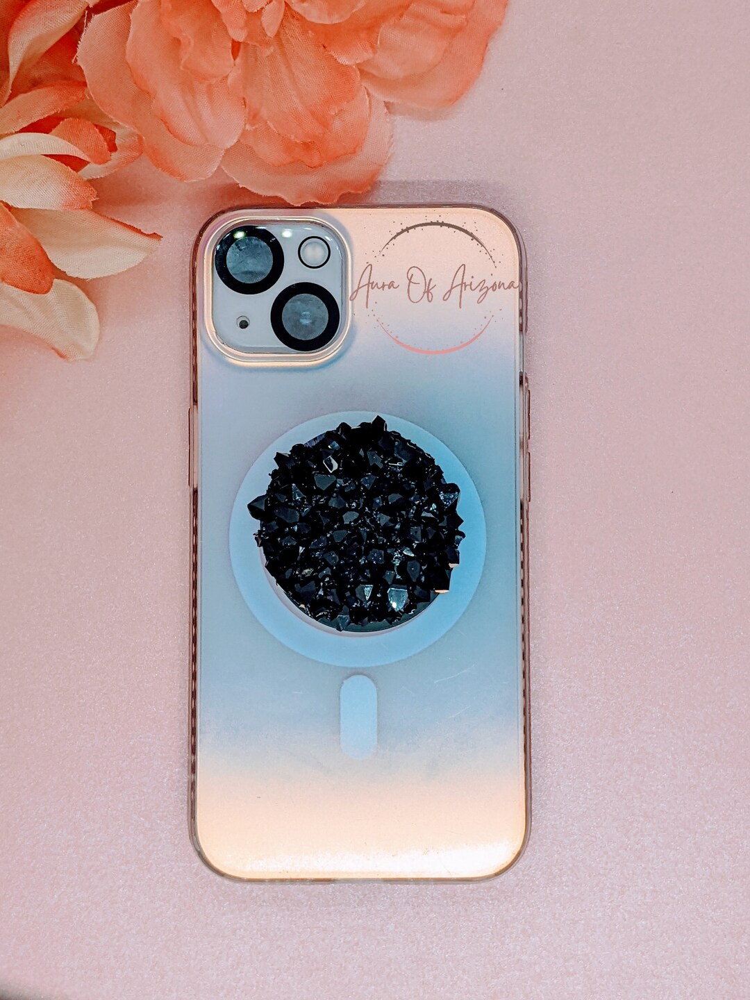 Resin Geode Phone Grip, Phone Accessories, Druzy Phone Grip, Geode ...