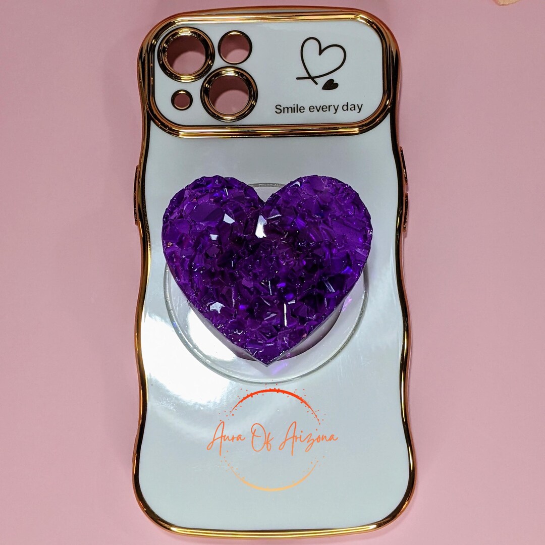 Resin Geode Phone Grip, Phone Accessories, Druzy Phone Grip, Geode ...